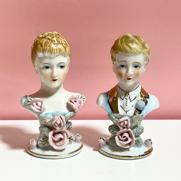 Vintage | Kitchen | Vintage Ornate Victorian Pastel Bust Salt And ...